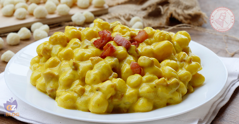 GNOCCHI ALLO ZAFFERANO CON PANCETTA ricetta velocissima