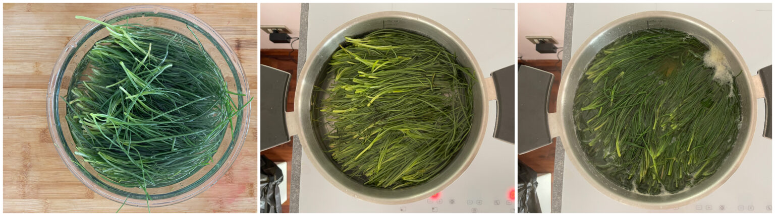 Agretti in padella o barba di frate ricetta contorno leggero primavera