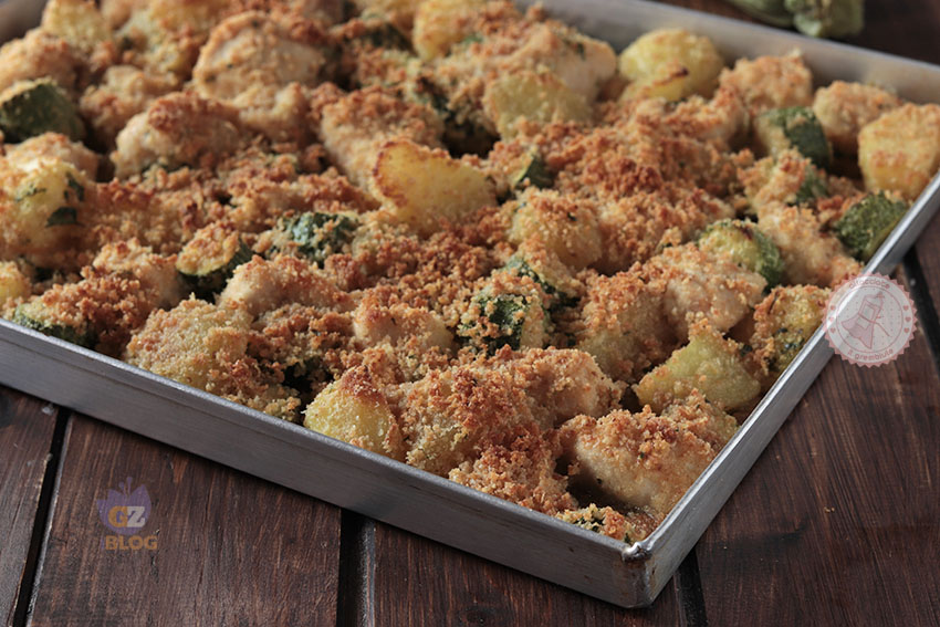 Pollo Patate e Zucchine gratinati al Forno ricetta secondo piatto veloce