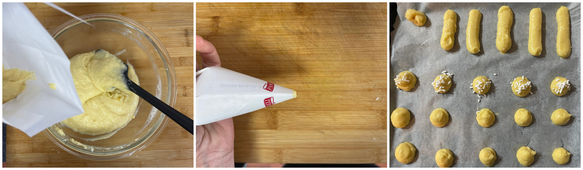 Eclair ricetta con pasta choux farciti con crema e glassati in superficie