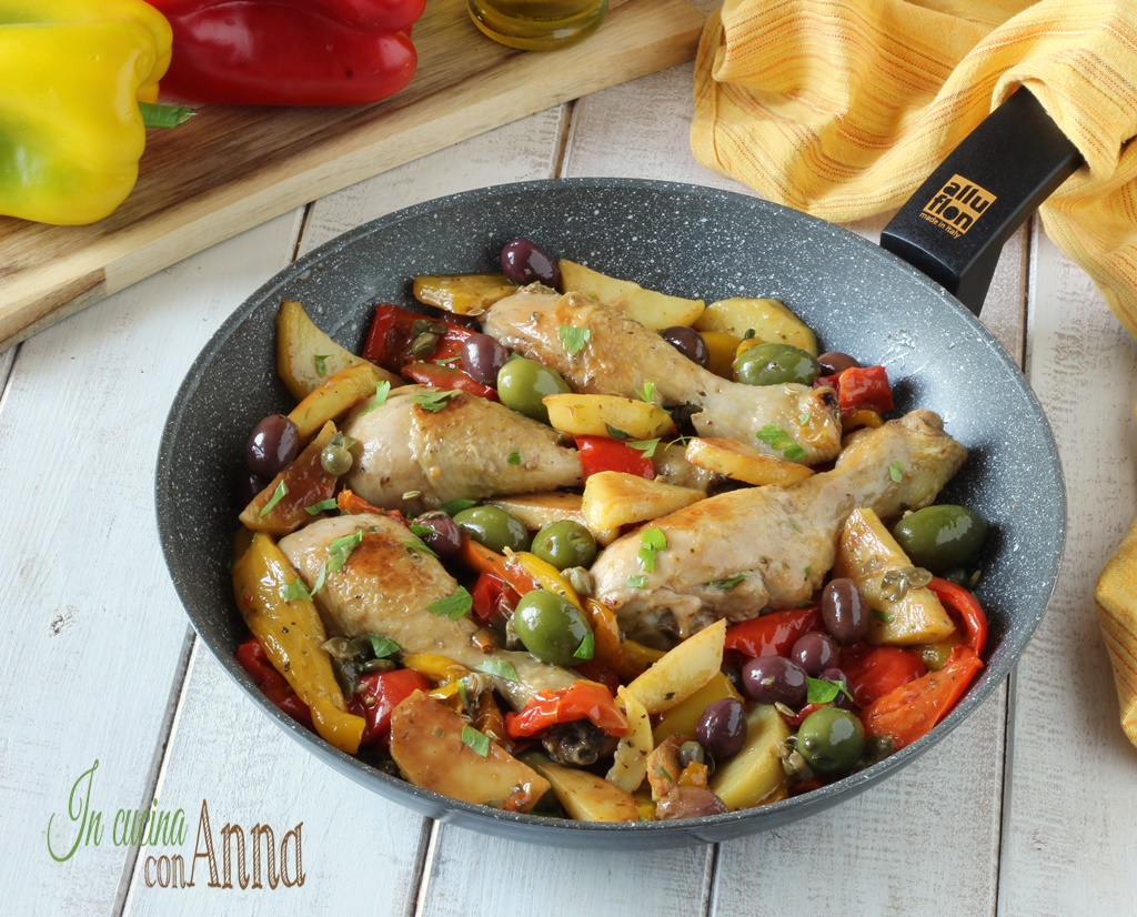 POLLO CON PEPERONI E PATATE la ricetta della mamma