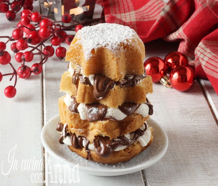 PANDORO FARCITO con CREMA al MASCARPONE e NUTELLA il dolce di Natale ...