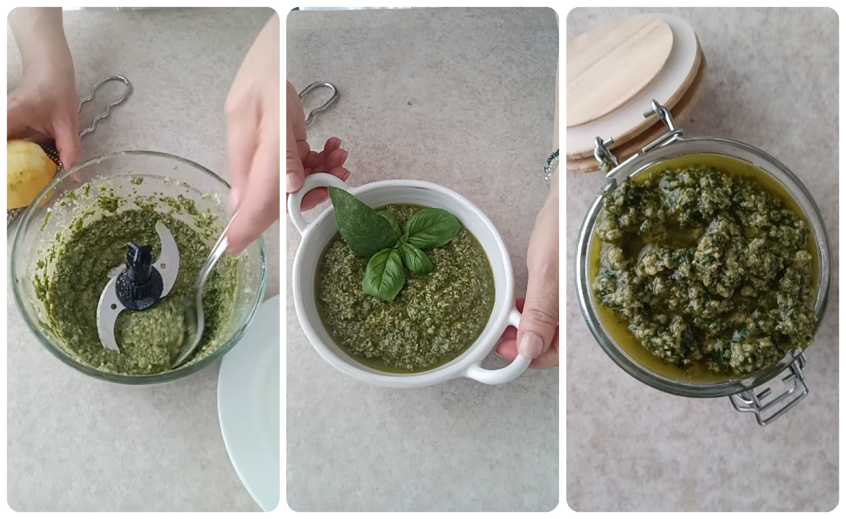 Pesto di salvia, basilico e mandorle: il condimento fresco pronto in 5 ...