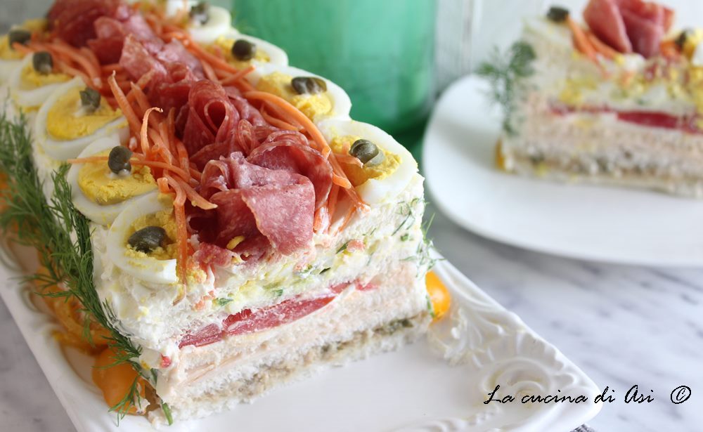 Torta Tramezzino-Sandwich-Cake Antipasto Facile |La cucina di Asi