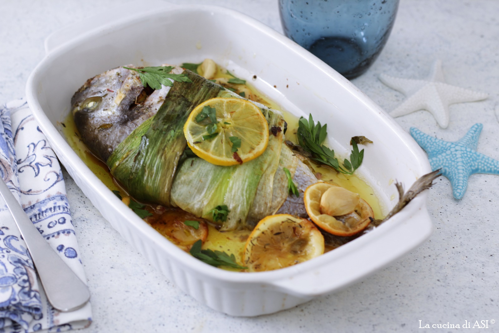 Orata con porri ed erbe secondo piatto di mare| La cucina di ASI