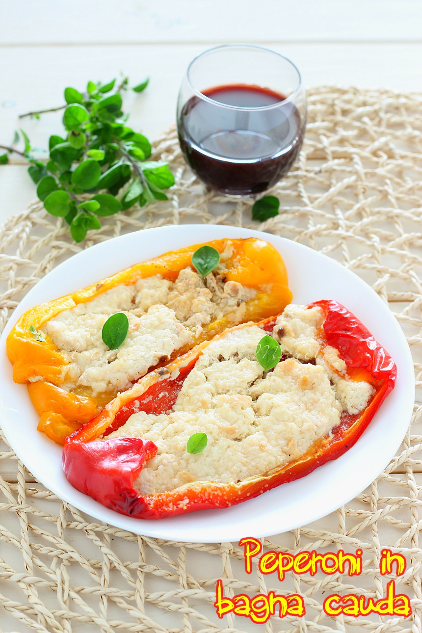 Peperoni al forno alla bagna cauda - contorni con le verdure - di Milena