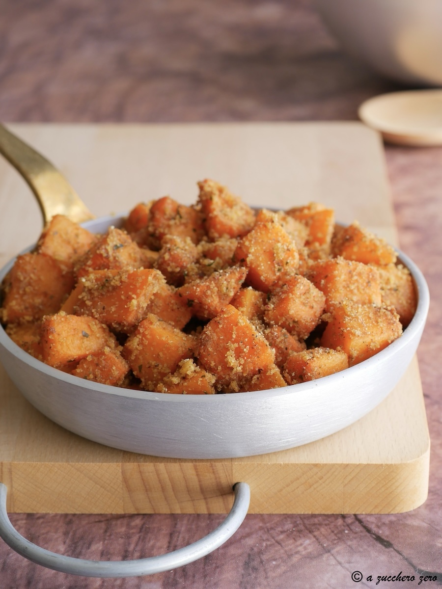 Zucca in padella light semplice o con pangrattato - a zucchero zero