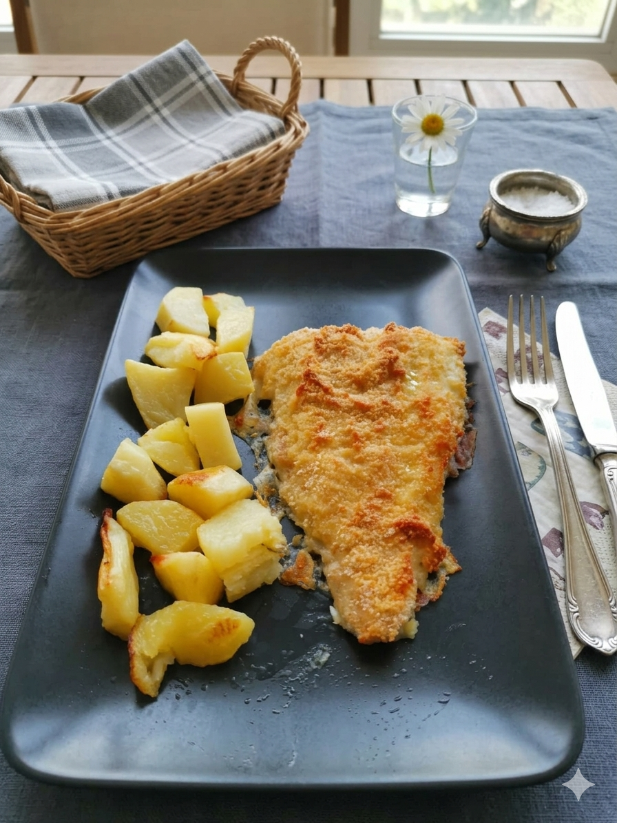 Baccalà gratinato al forno con patate sabbiato - BriCciola