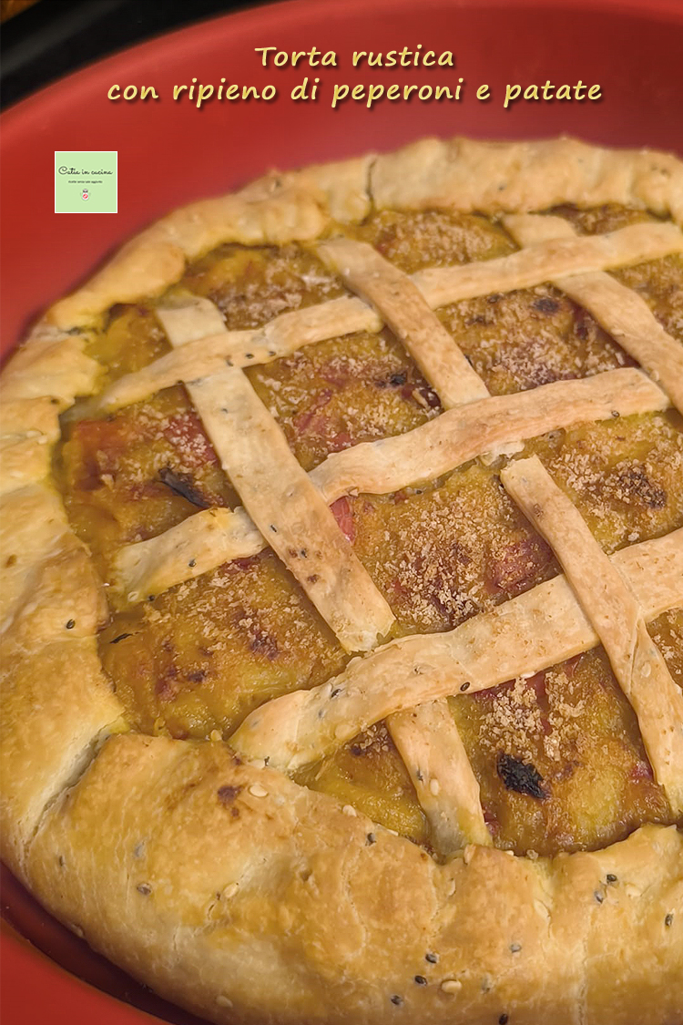 Torta rustica vegana con ripieno di peperoni e patate - Catia in cucina