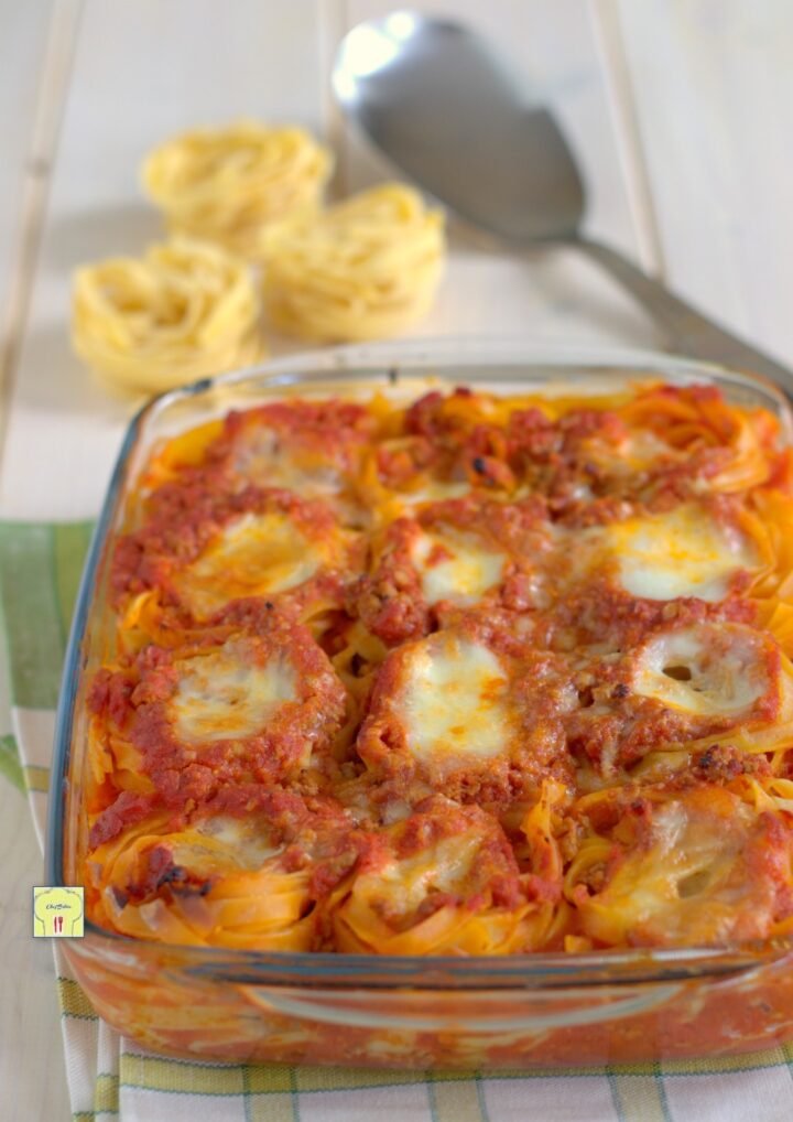 Nidi di Tagliatelle al forno sfizioso primo piatto facilissimo