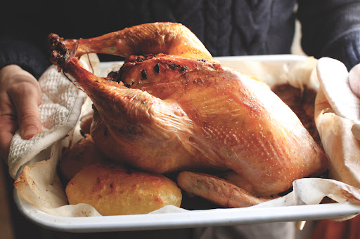 Pollo al ginepro farcito con castagne