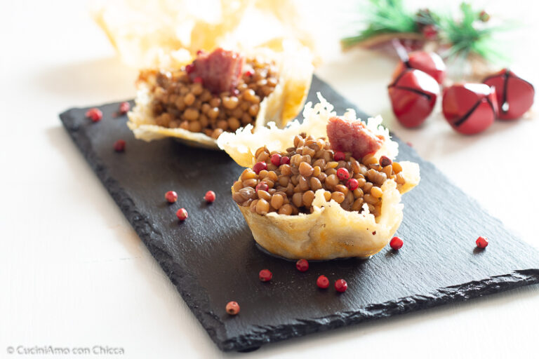 CESTINI DI GRANA CON LENTICCHIE E COTECHINO - CuciniAmo con Chicca