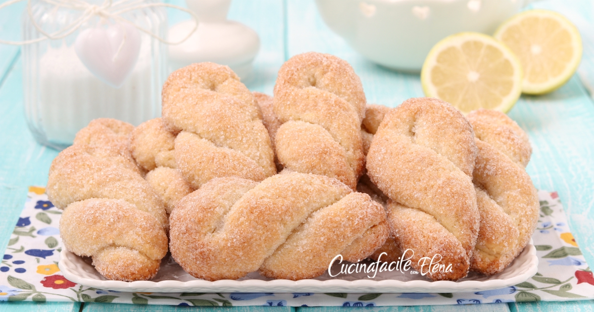TRECCINE AL LIMONE biscotti senza burro veloci