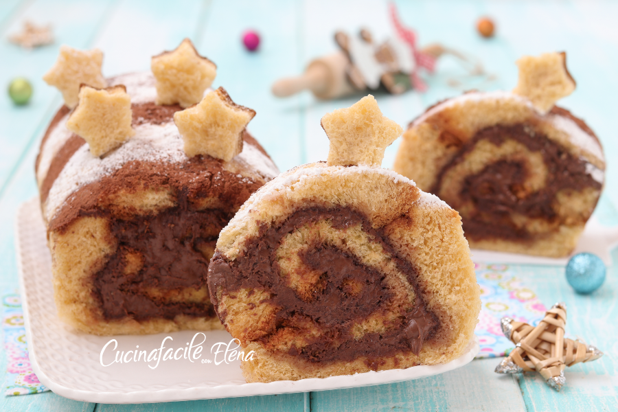 ROTOLO DI PANDORO alla NUTELLA senza cottura