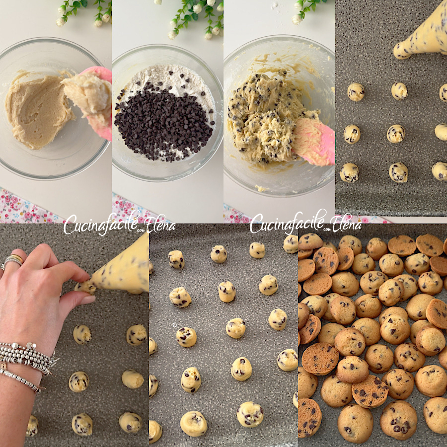 MINI COOKIES ricetta biscottini con gocce di cioccolato