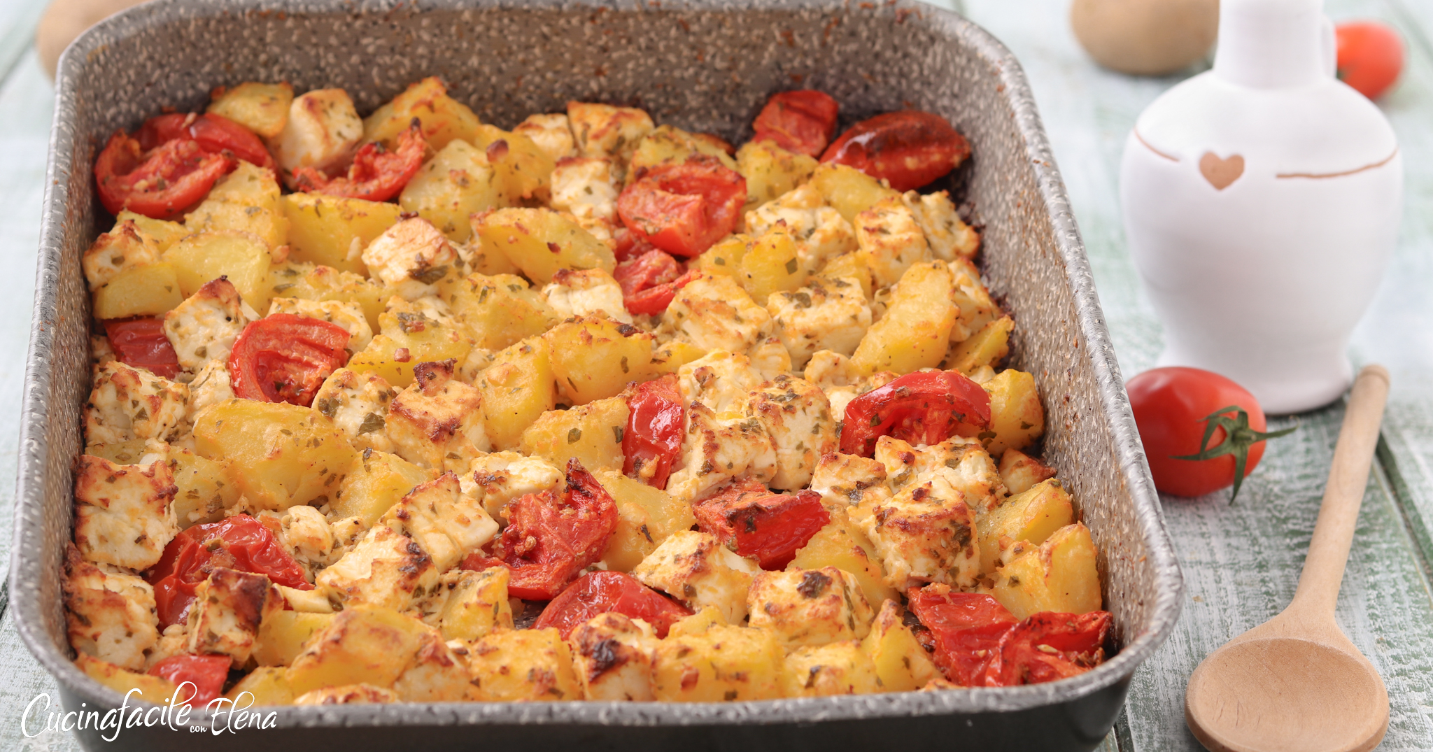 FETA CON PATATE E POMODORINI ricetta veloce