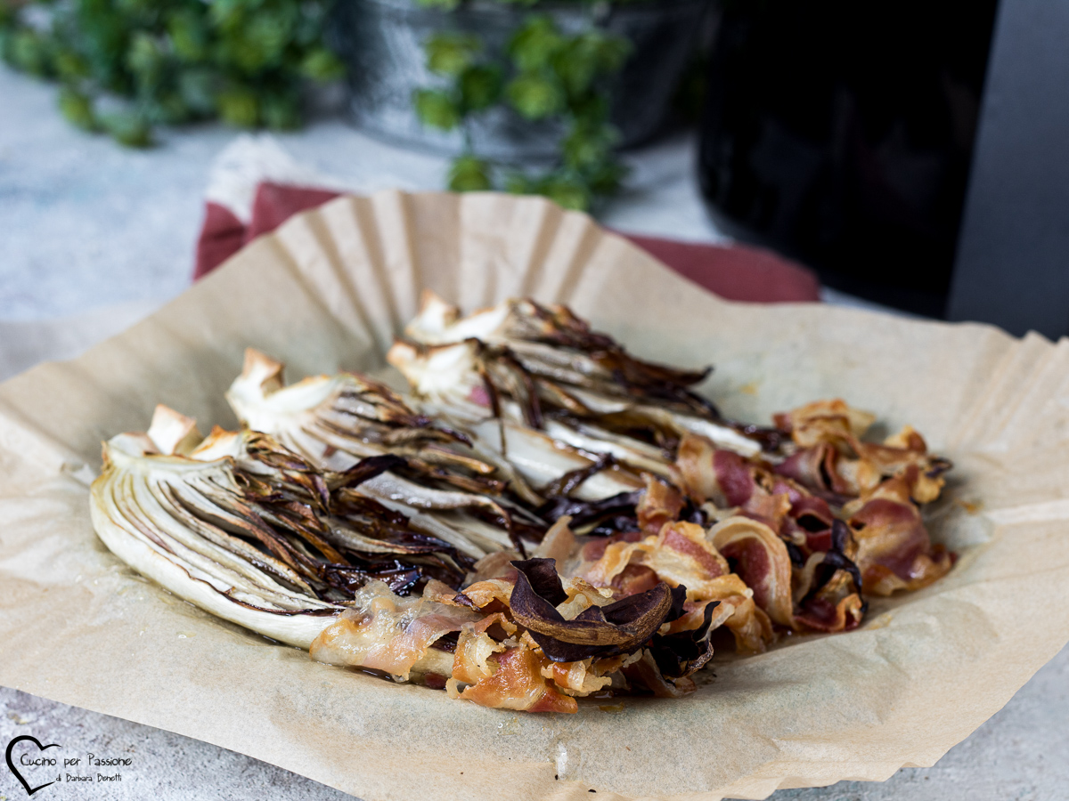 radicchio con pancetta in friggitrice ad aria ricetta cottura in airfryer