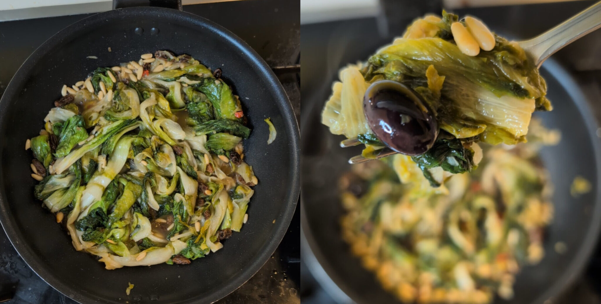 Scarola in padella alla napoletana - UN PAPA' AI FORNELLI