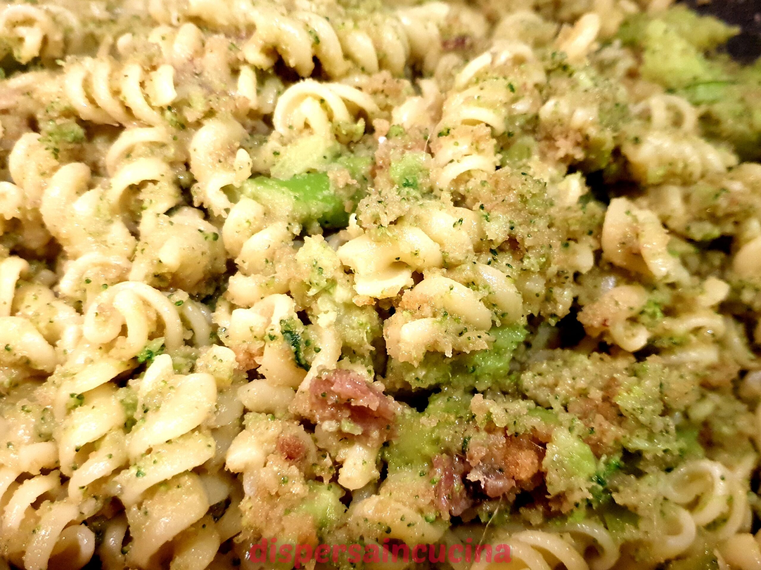 Fusilli con broccoli acciughe e pangrattato - Dispersa in cucina