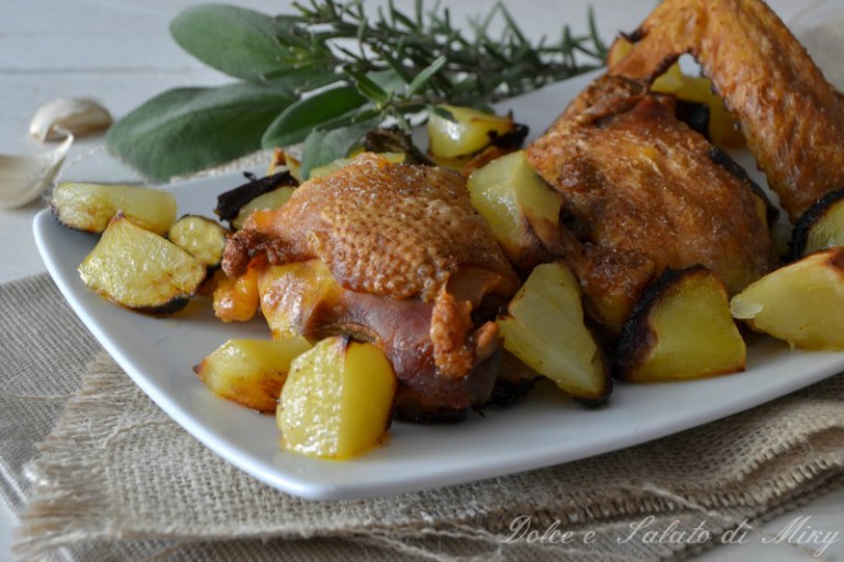 Cappone al forno con patate