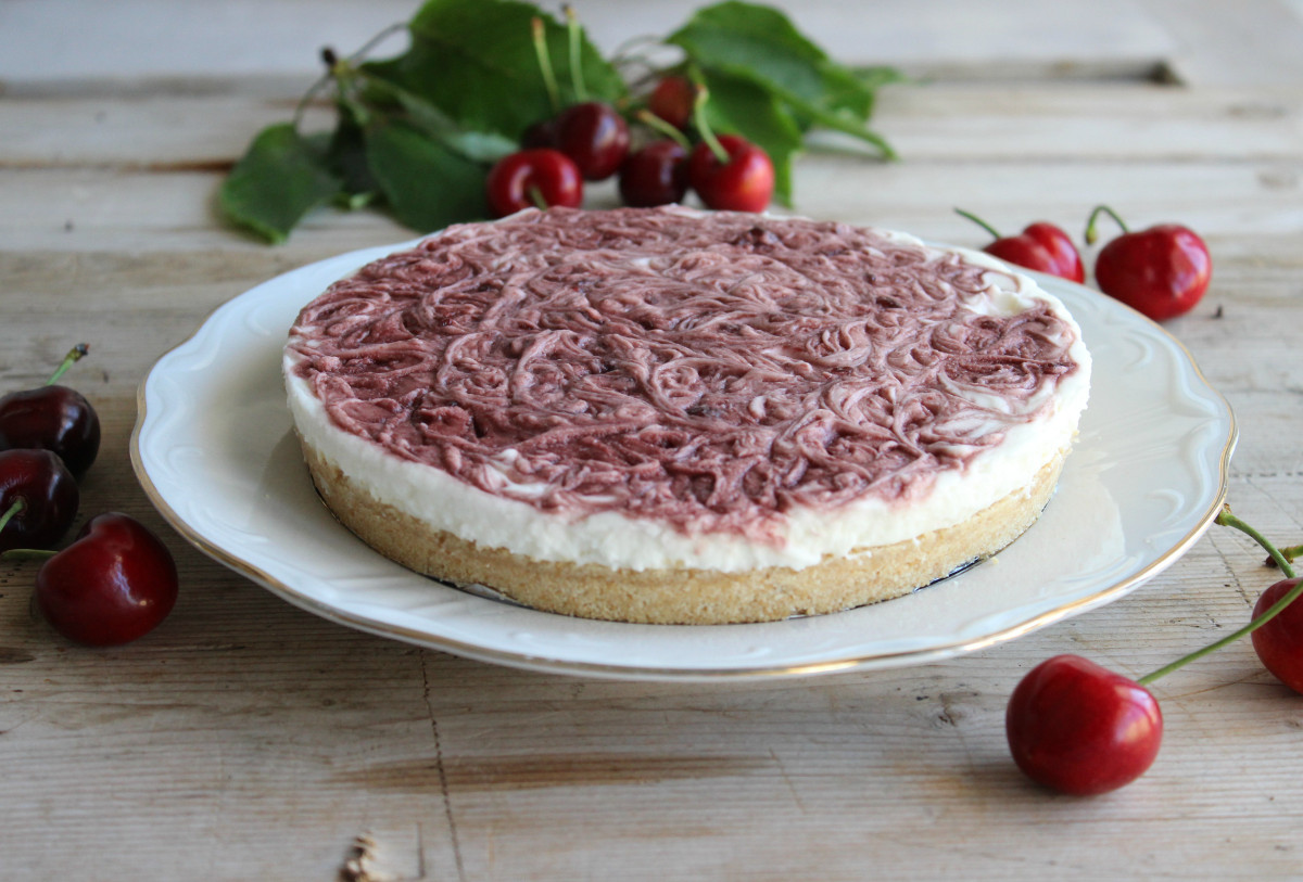 Cheesecake ricetta con marmellata di ciliege senza cottura torta fredda
