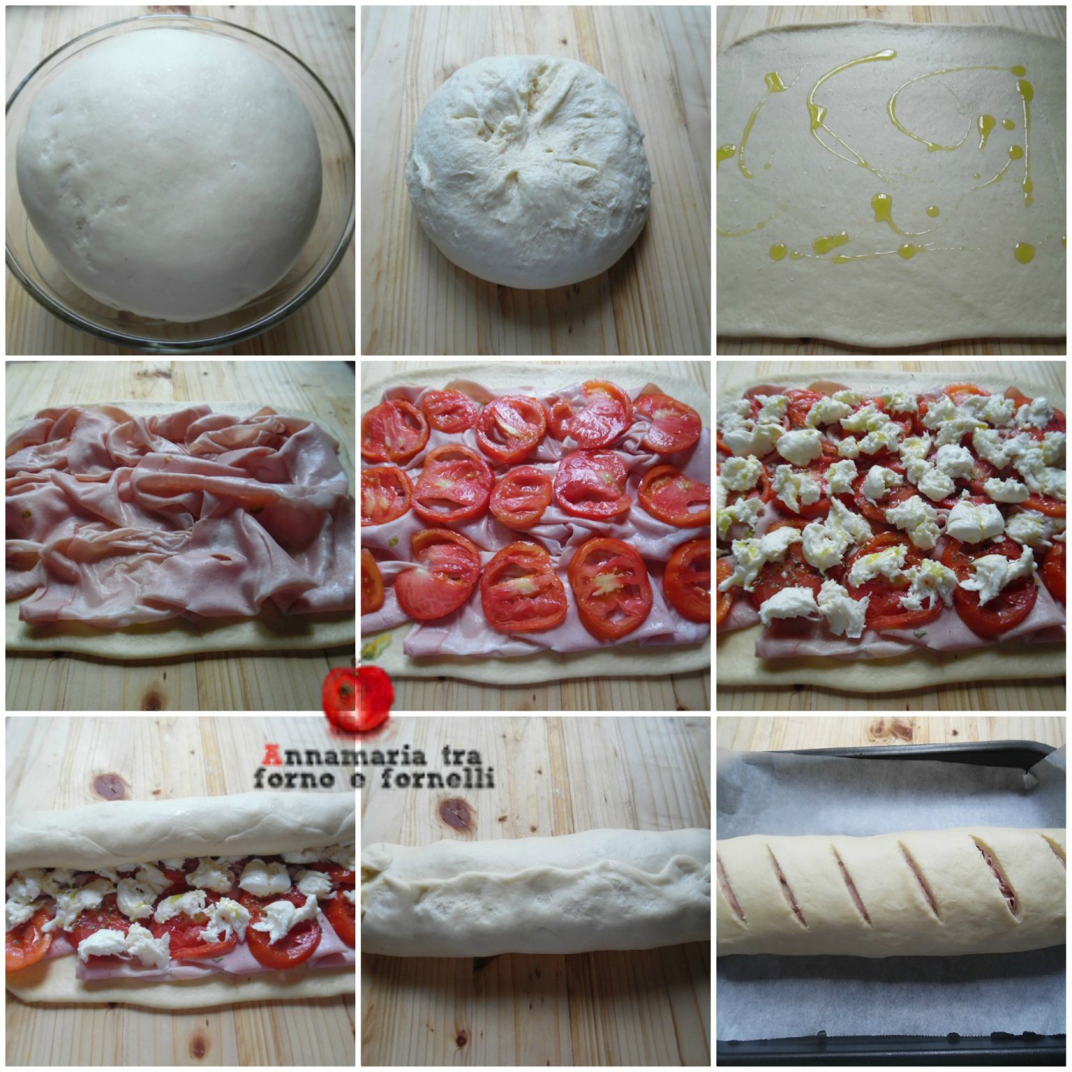 Rotolo con mortadella e pomodoro ideale per buffet merende cena