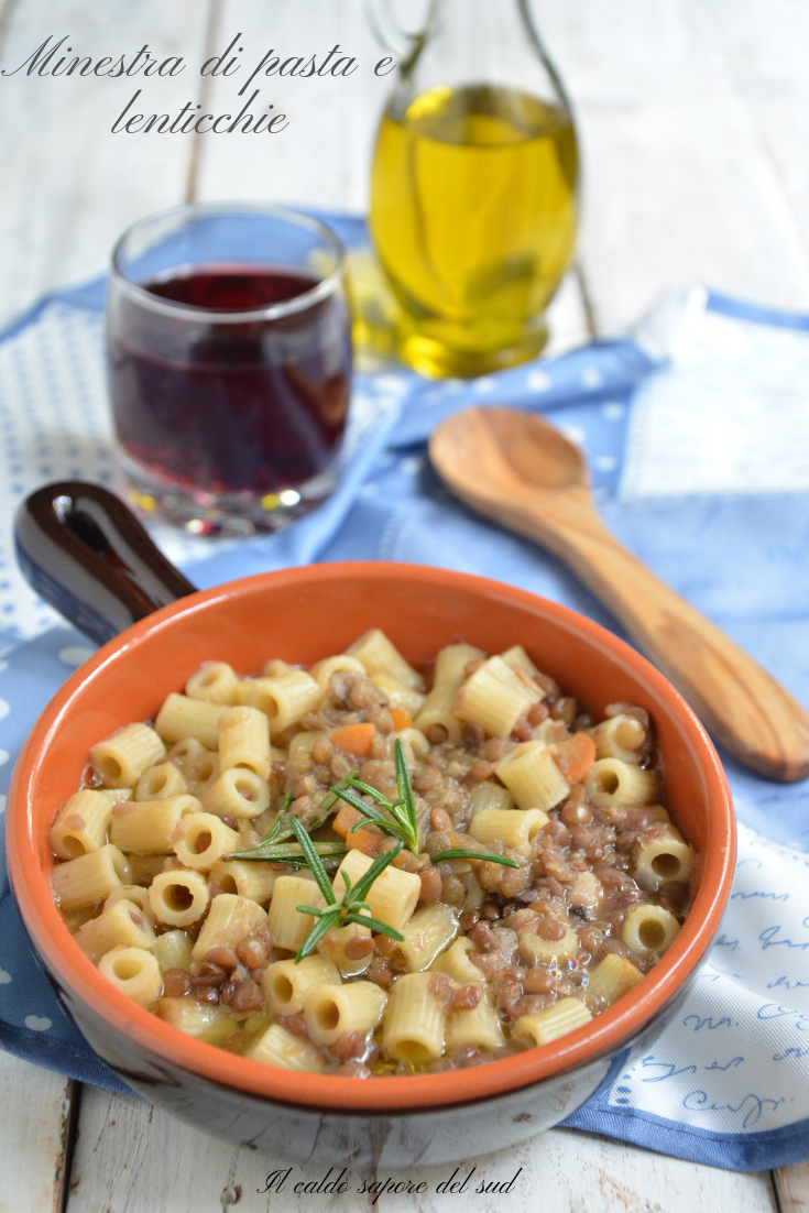 Minestra di pasta e lenticchie - Blog di Il caldo sapore del sud