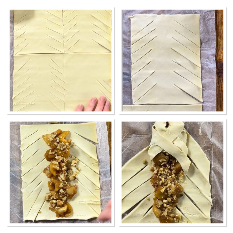 Treccina di sfoglia con mele e noci - Blog di Il caldo sapore del sud