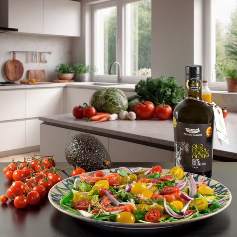 Insalata di Mango Gamberi e Avocado con Olio Extra Vergine di Oliva D.O ...