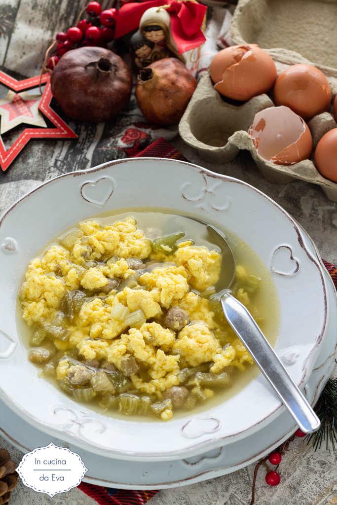 Cardone con stracciatella e polpettine - Ricetta abruzzese natalizia