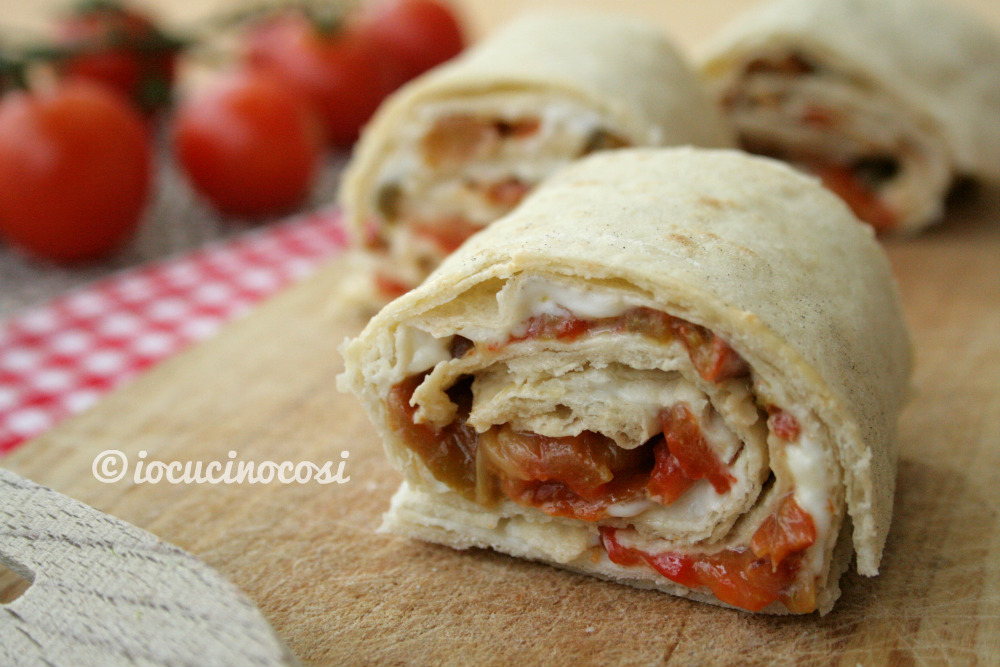 Rotoli di piadina farciti - Classica, vegetariana e gusto pizza