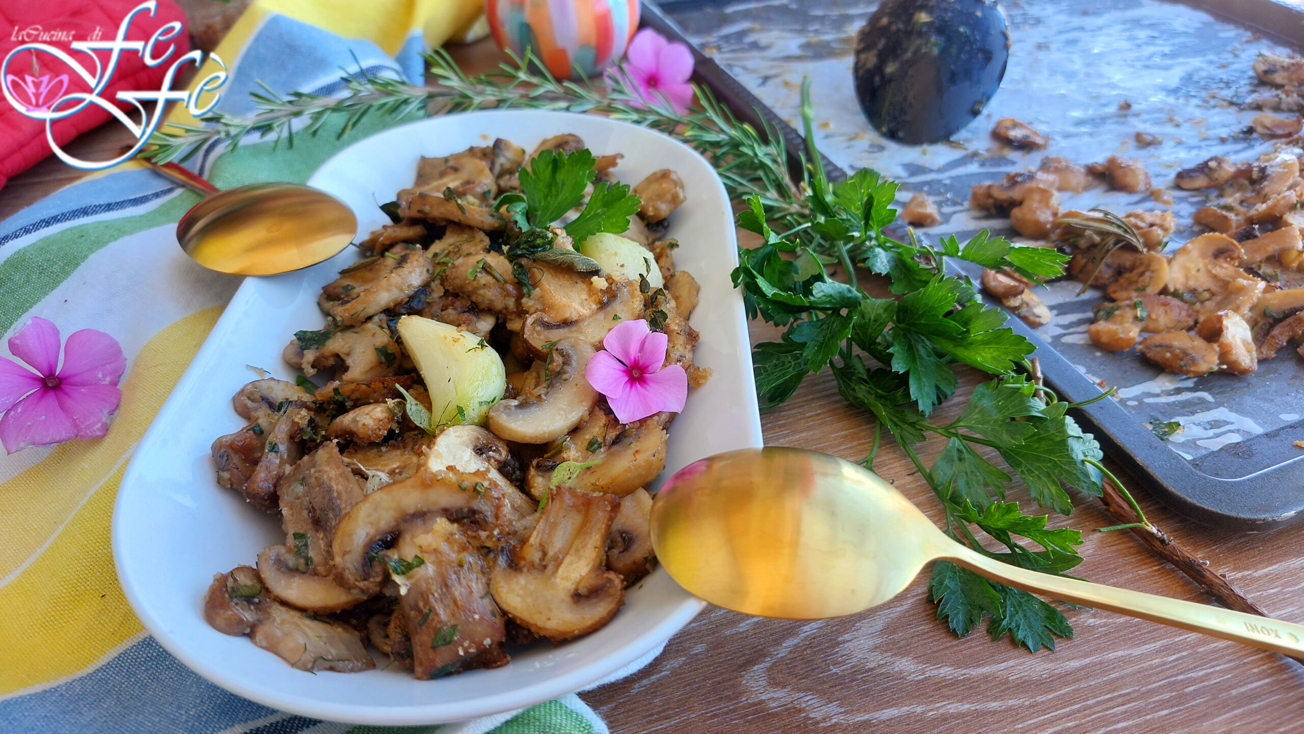 FUNGHI CHAMPIGNON GRATINATI AL FORNO - La Cucina di FeFè