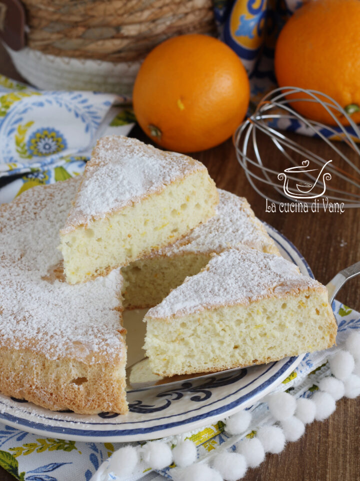 TORTA DI ALBUMI E ARANCIA senza burro e senza olio, ricetta dolce light