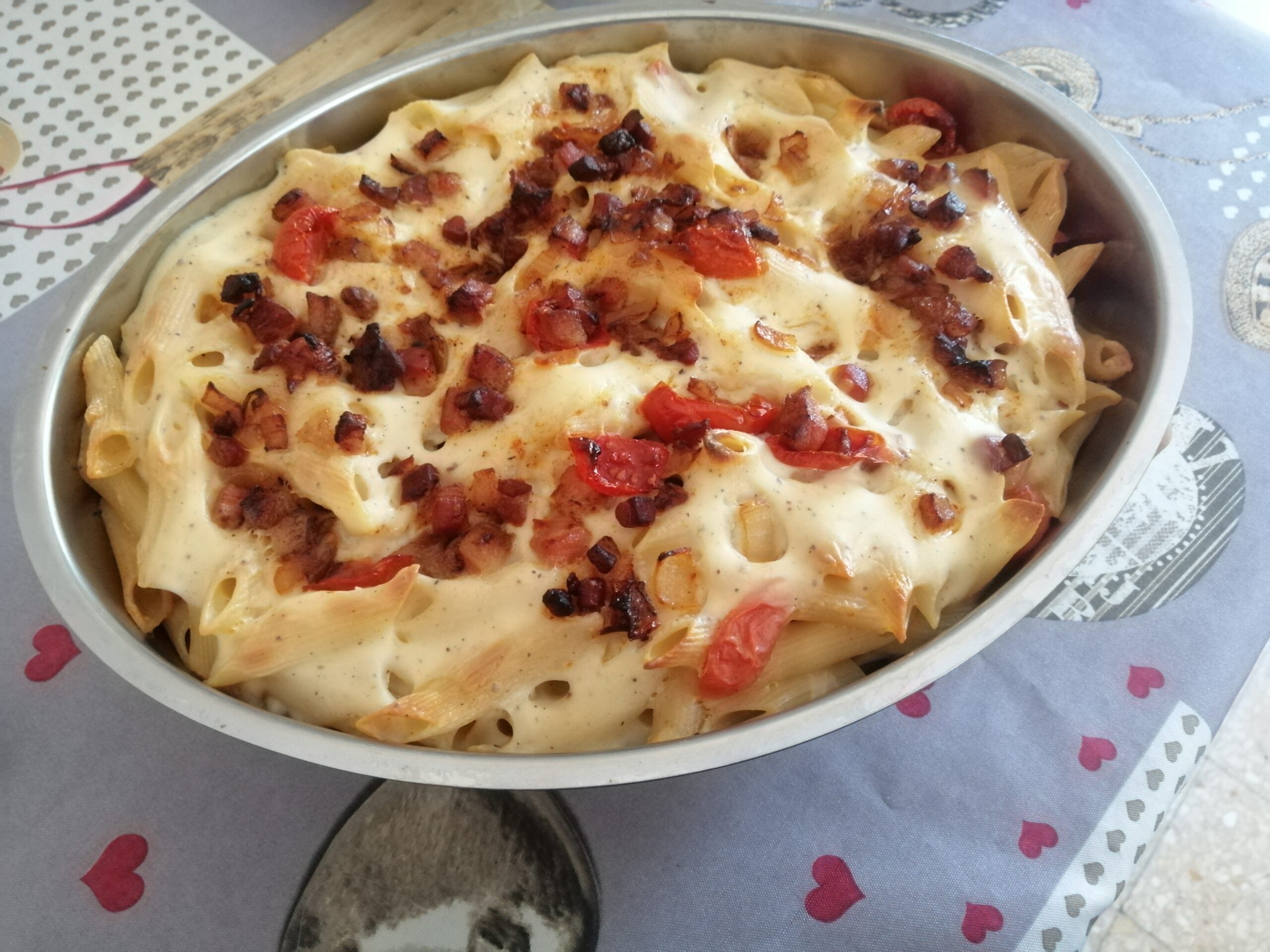 Pasta al forno con guanciale e pomodorini - Le mie loverie