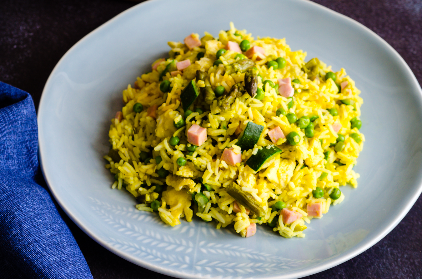 Riso primavera con zucchine piselli e asparagi - Le Ricette di Simo e Cicci