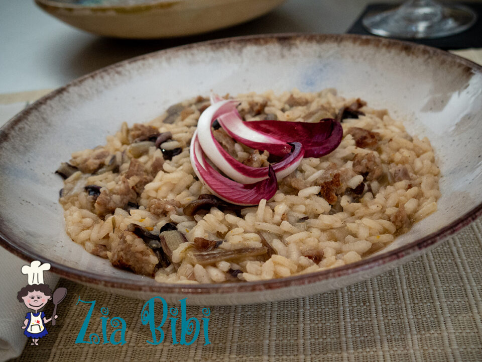 risotto al radicchio e salsiccia