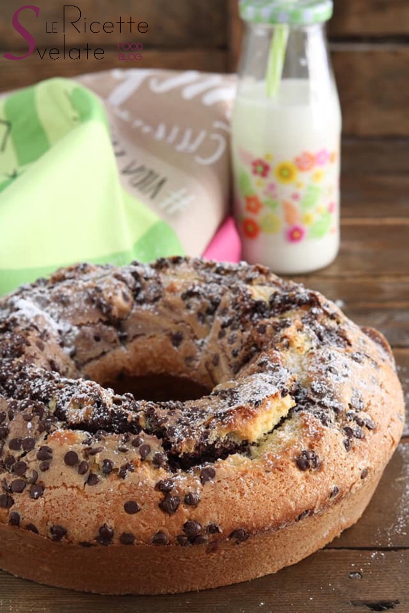 Ciambellone variegato al cacao con gocce di cioccolato - Le Ricette Svelate