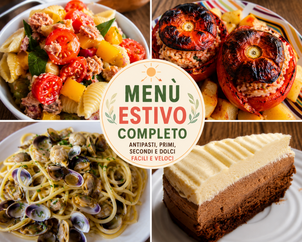 Menù estivo completo: antipasti, primi, secondi e dolci facili e veloci
