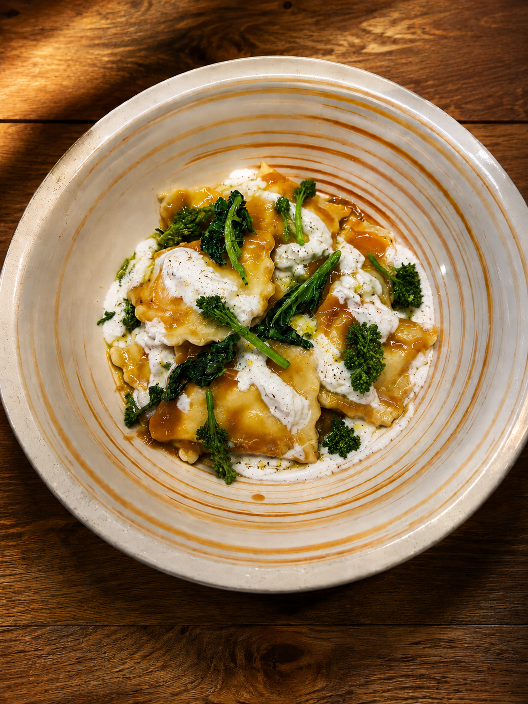RAVIOLI DI GAMBERI CON STRACCIATELLA E CIME DI RAPA - Lullyfoodblog