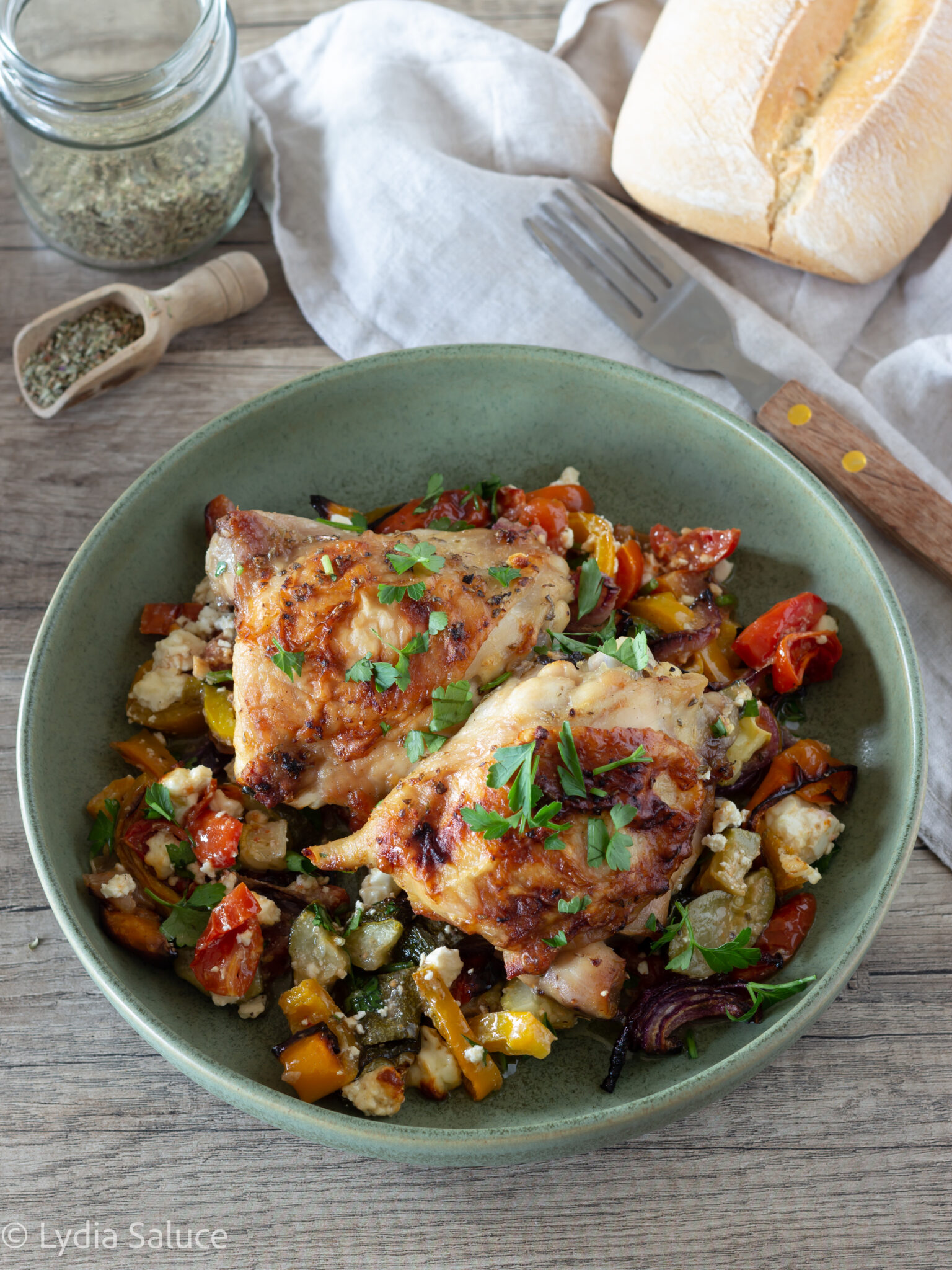 Pollo alla greca con verdure e feta - Lydia in Cucina