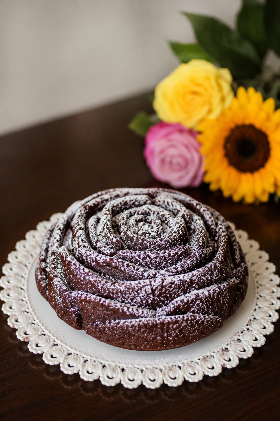 Torta rosa al cacao