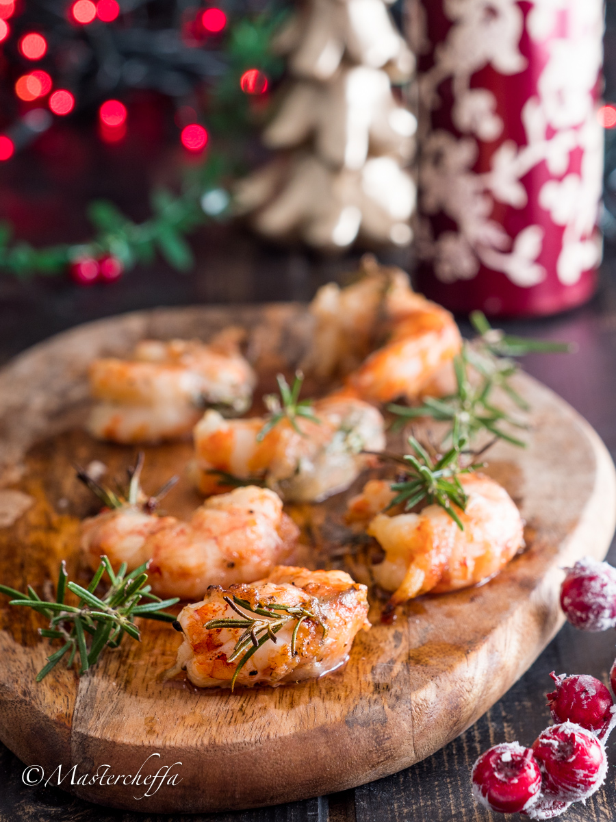 Gamberoni al lardo di Colonnata, ricetta velocissima e di sicuro successo!