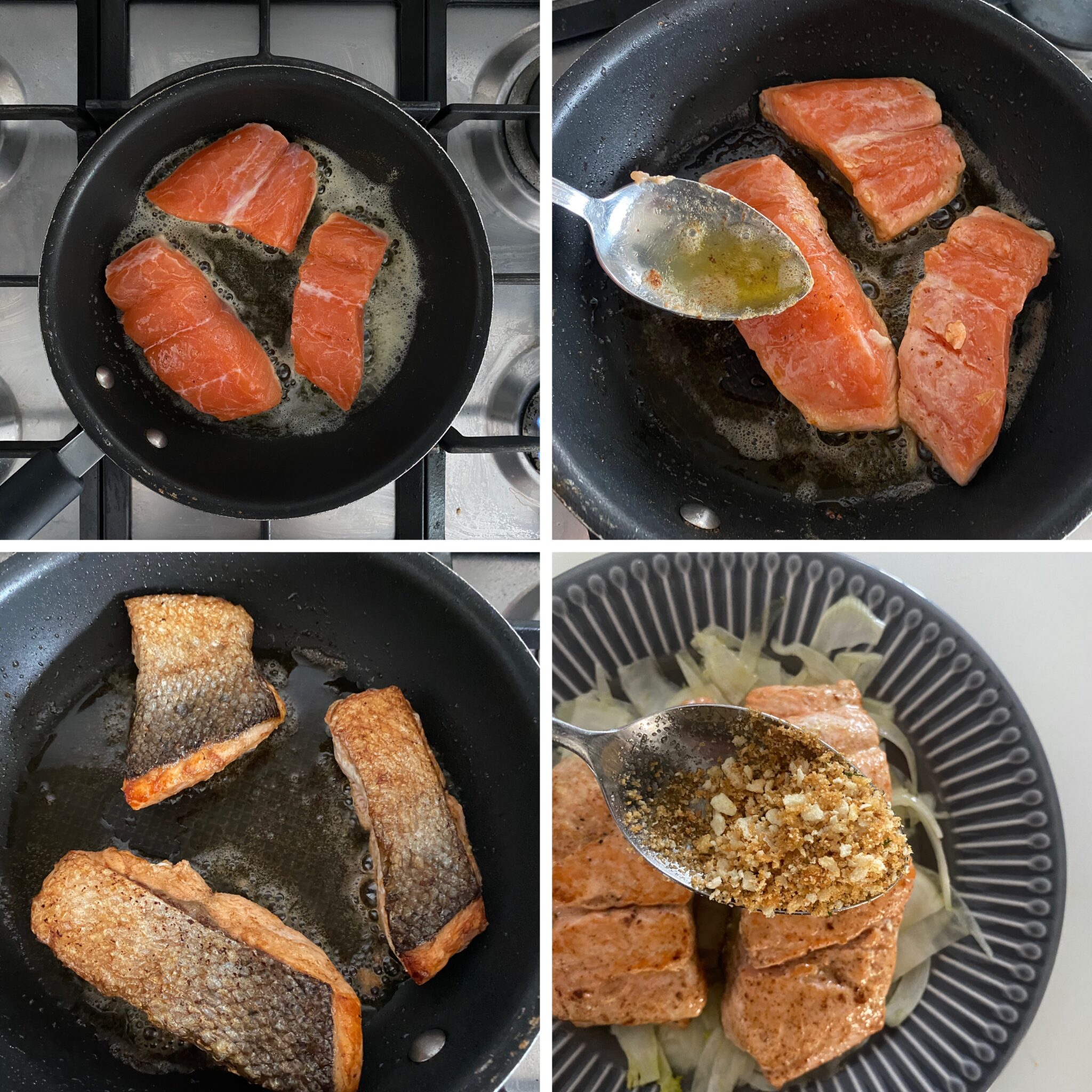 Filetto di salmone arrosto tenerissimo con panatura croccante