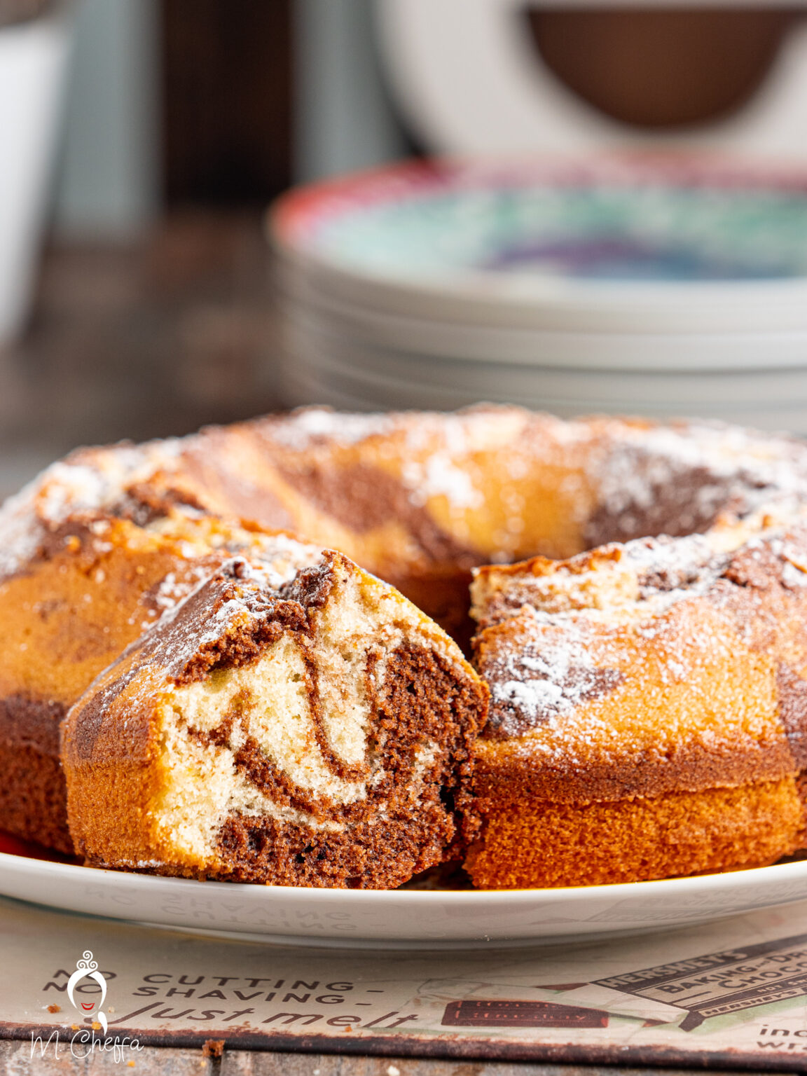 Ciambellone bianco e nero, ricetta tradizionale dolce alto e soffice