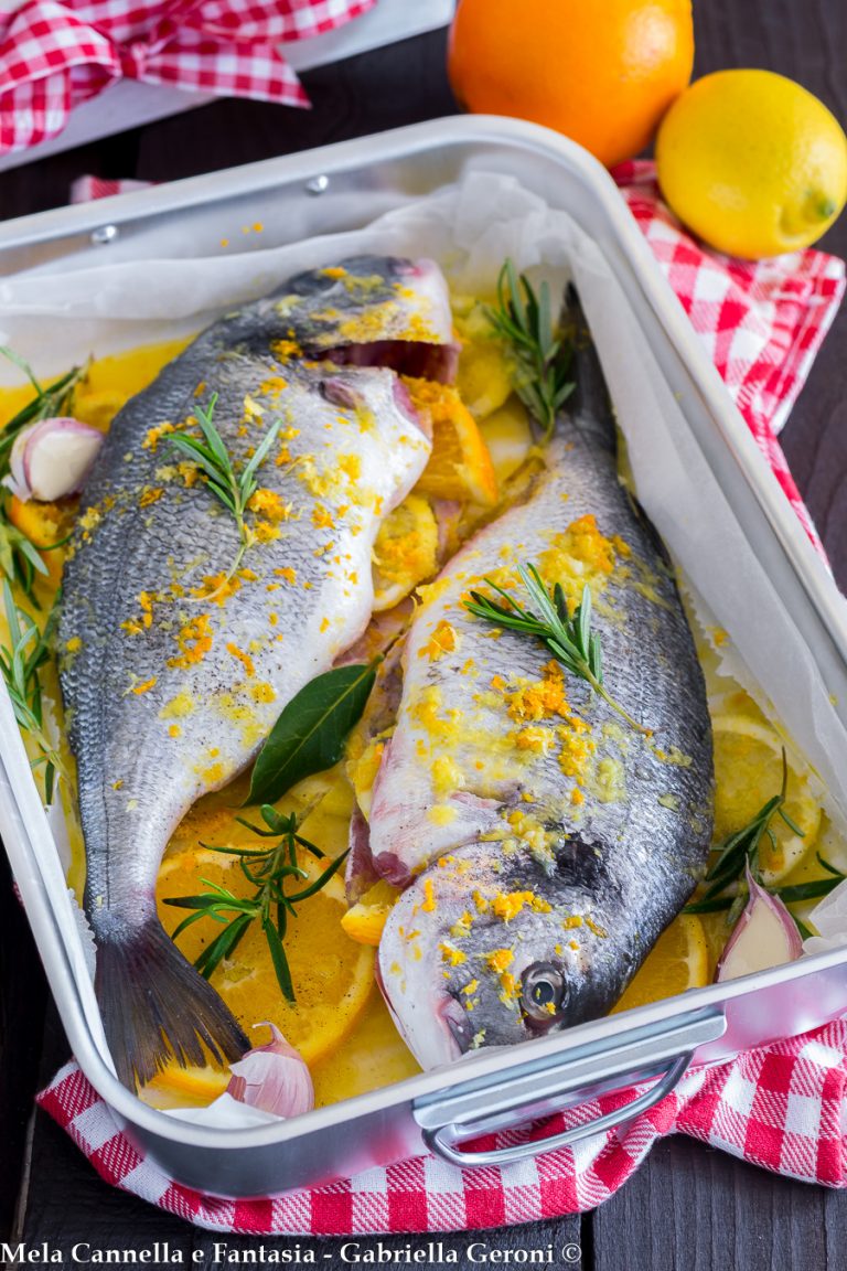 Orata al forno con arancia e limone