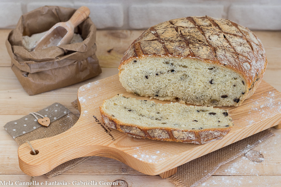 Pane alle olive senza planetaria a lunga lievitazione
