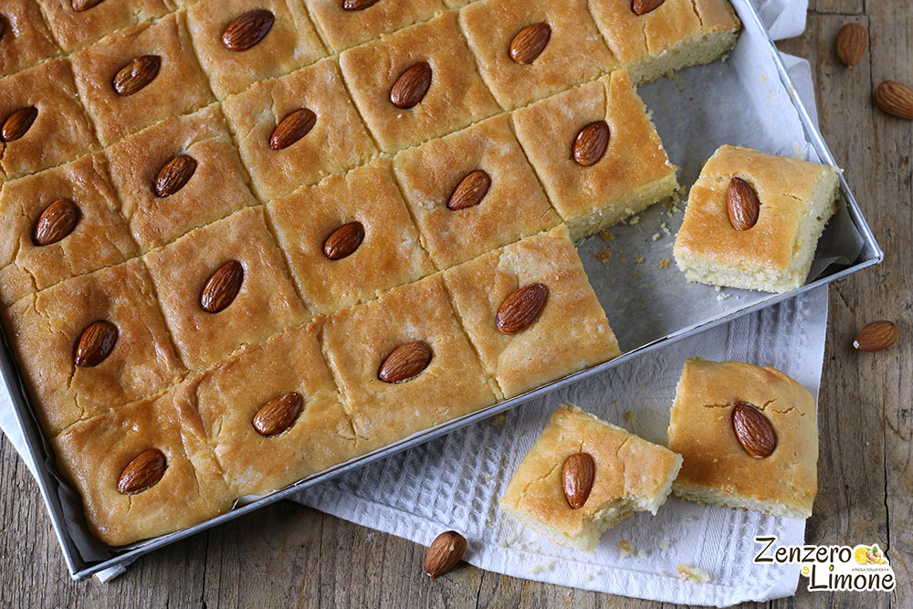 Basboussa | dolce di semola e mandorle | Zenzero e Limone