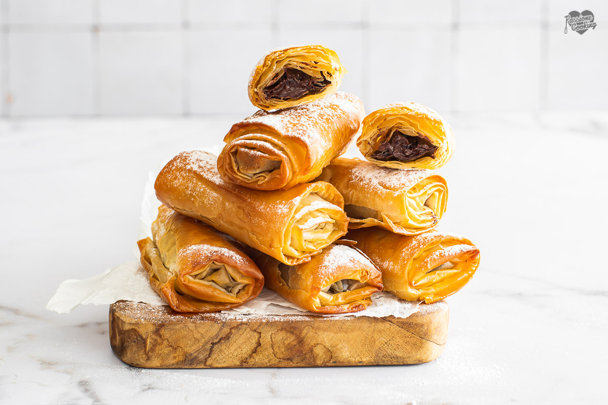 Involtini di pasta fillo al cioccolato - PassioneCooking