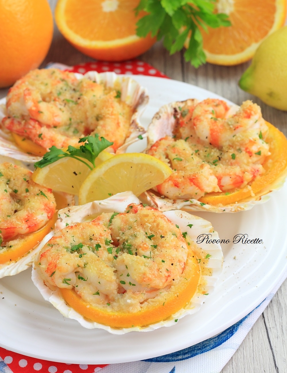 Gamberi gratinati all'arancia - profumati, succulenti ed irresistibili!