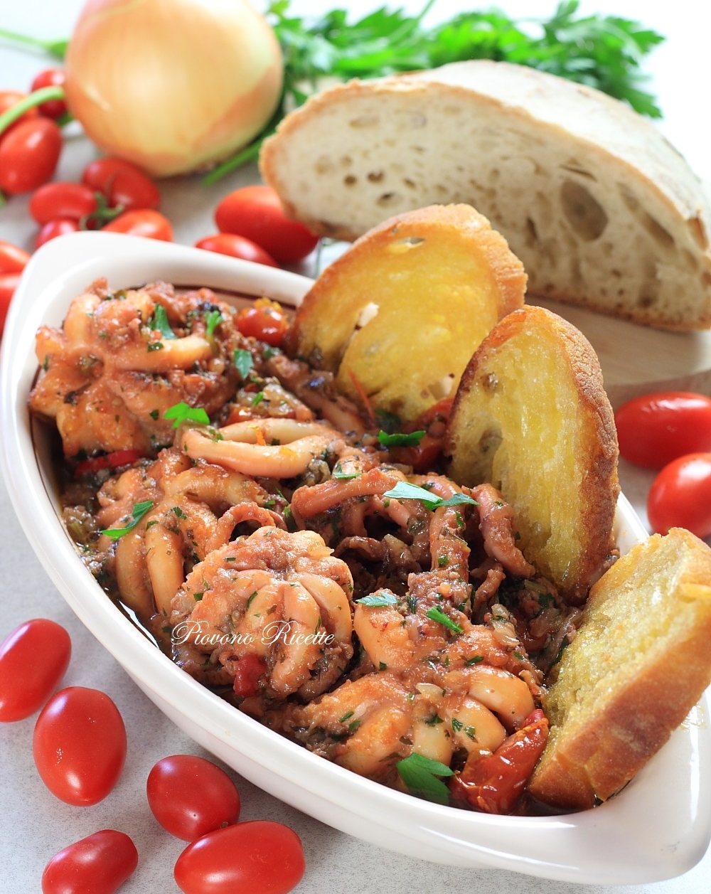 Moscardini all'acqua loro - la ricetta barese - Piovono Ricette